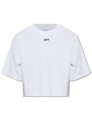 Off-White Loose-fit Ribbed T-shirt - White