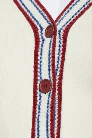 Off-White Cardigan With Embroidered Logo