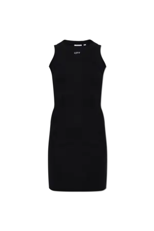 Off-White Sleeveless Pencil Dress - Black