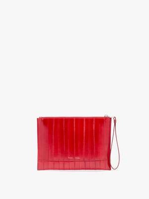 Proenza Schouler Zip Pouch In Intarsia - Red