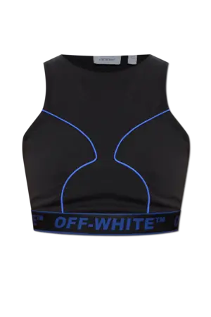 Off-White Cropped Top With Logo - Black