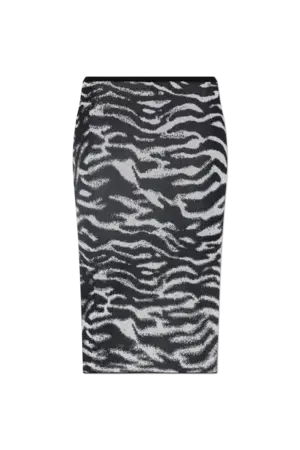 Attico Animal Print Skirt - Black