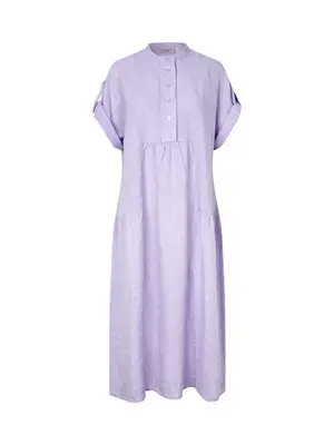 MASAI COPENHAGEN Maoswalsa Linen Mandarin Collar Dress