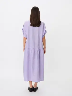 MASAI COPENHAGEN Maoswalsa Linen Mandarin Collar Dress