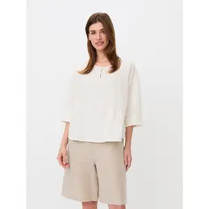 MASAI COPENHAGEN Madyrentha Round Neck Oversized Blouse - Jet Stream