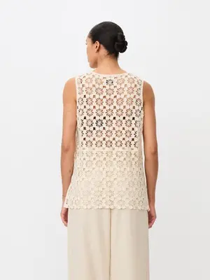 MASAI COPENHAGEN Floral Crochet Sleeveless Top