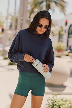 Daily Practice Cropped Long Sleeve Top - Navy