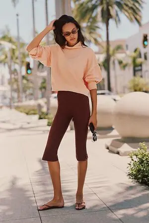 Daily Practice Cropped Long Sleeve Top - Peach
