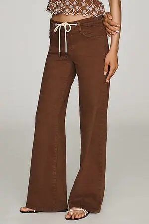 Joe's Jeans Lou Mid-rise Wide-leg Jeans - Chocolate