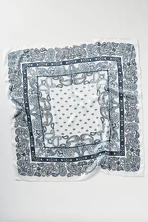 Anthropologie Silken Bandana Headscarves, Set Of 2 - White
