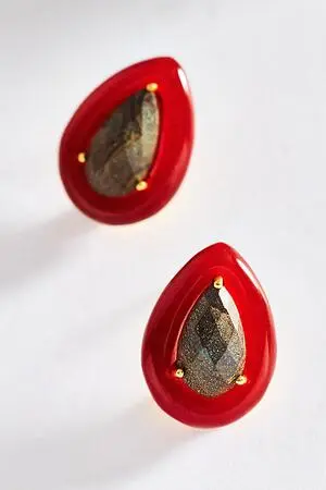 BOHÈME BY VÉRO Teardrop Post Earrgs - Red