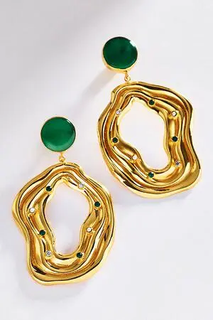 BOHÈME BY VÉRO Dune Encrusted Drop Earrgs - Gold
