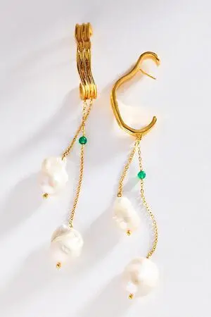 BOHÈME BY VÉRO Dune Pearl Drop Earrgs - Gold