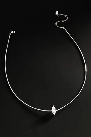 Anthropologie Demi-fine Marquise Pendant Necklace - Silver