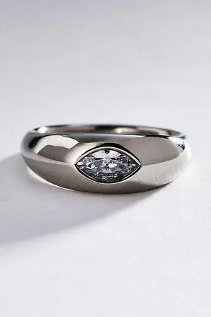 Anthropologie Crystal Marquise Rg - Silver