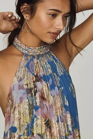 Hemant & Nandita Halterneck Floral Maxi Dress