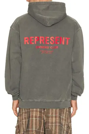 REPRESENT Owners Club Hoodie - Washed Black