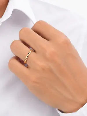 DEVATA 14k Yellow Classic Dome Band Ring