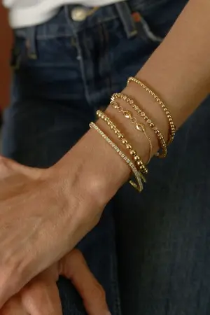 BEADS BY TARA Marquise Topaz Bracelet With Hoops