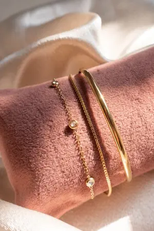 BEADS BY TARA Anna Bezel Set Diamond Bracelet In 14k Fill