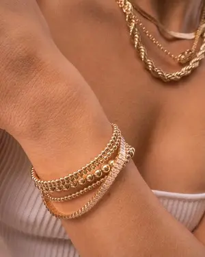 BEADS BY TARA Small Bead Bracelet In 14k Fill