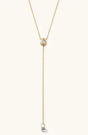 BEADS BY TARA Pear Lariat Necklace - Gold