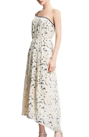 OTTOD'AME Asymmetric Viscose Dress - Ecru
