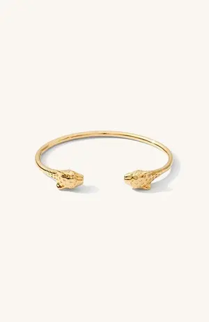 BEADS BY TARA Panthera Cuff Bracelet In 18k Stainless Steel - Gold