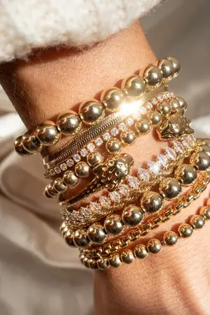 BEADS BY TARA Panthera Cuff Bracelet In 18k Stainless Steel