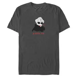 THE DEVIL WEARS PRADA Miranda Priestly Judging You Red Logo Short Sleeve Graphic T-shirt - Charcoal