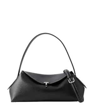 TOTEME T-lock Full-grain Leather Shoulder Bag - Black