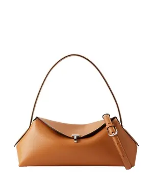 TOTEME T-lock Full-grain Leather Shoulder Bag - Tan