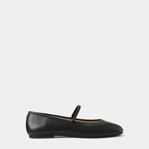 Ralph Lauren Jayna Nappa Leather Mary Jane Flat