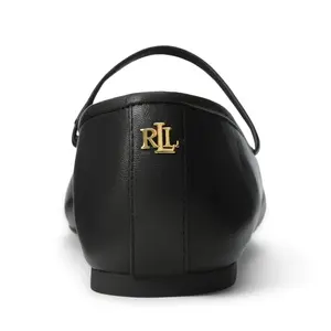 Ralph Lauren Jayna Nappa Leather Mary Jane Flat