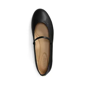 Ralph Lauren Jayna Nappa Leather Mary Jane Flat
