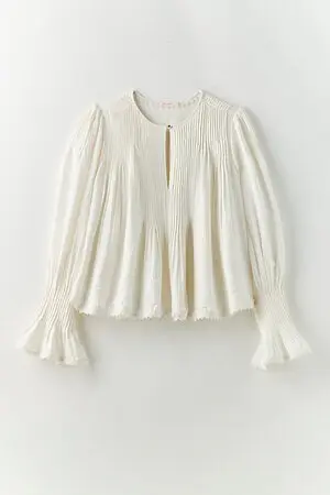 Free People Thousand Pintucks Blouse - Ivory