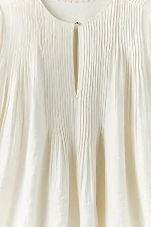 Free People Thousand Pintucks Blouse - Ivory