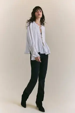 Free People Thousand Pintucks Blouse - Ivory