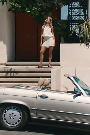 Free People Sandshell Linen Drea Mini Dress