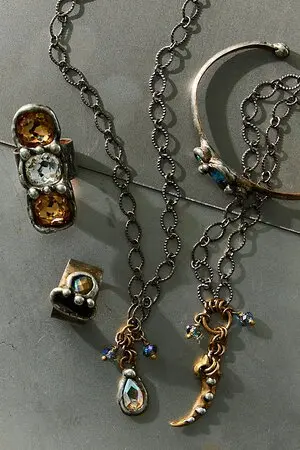 MIKAL WINN Dark Anthem Necklace With Swarovski Crystals - Clear