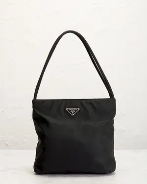 FWRD RENEW Prada Tessuto Flat Messenger Bag