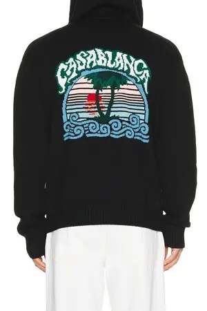 Casablanca Zip Up Hoodie - Palm Tree Emblem