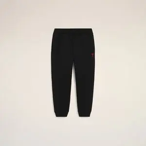 AMI Paris Organic Cotton Track Pants With De Coeur Embroidery