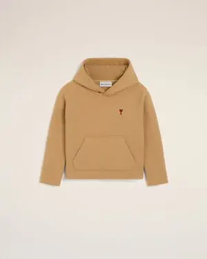 AMI Paris Cotton Hoodie With De Coeur Embroidery