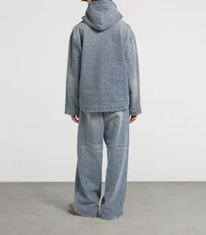 Balenciaga Embroidered Logo Baggy Fit Jeans