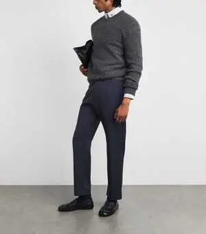 Barena Venezia Wool-blend Drawstring Trousers - Navy