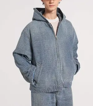 Balenciaga Logo Embroidered Denim Jacket