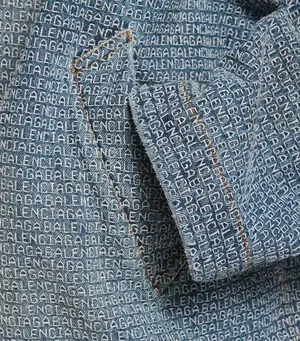 Balenciaga Logo Embroidered Denim Jacket