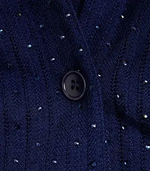 Maje Wool Embellished Polo Cardigan