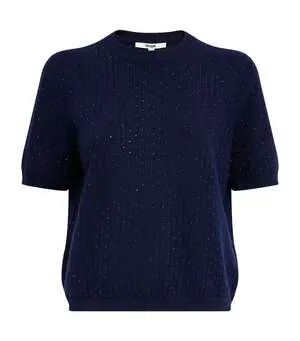 Maje Wool-blend Embellished Sweater - Blue